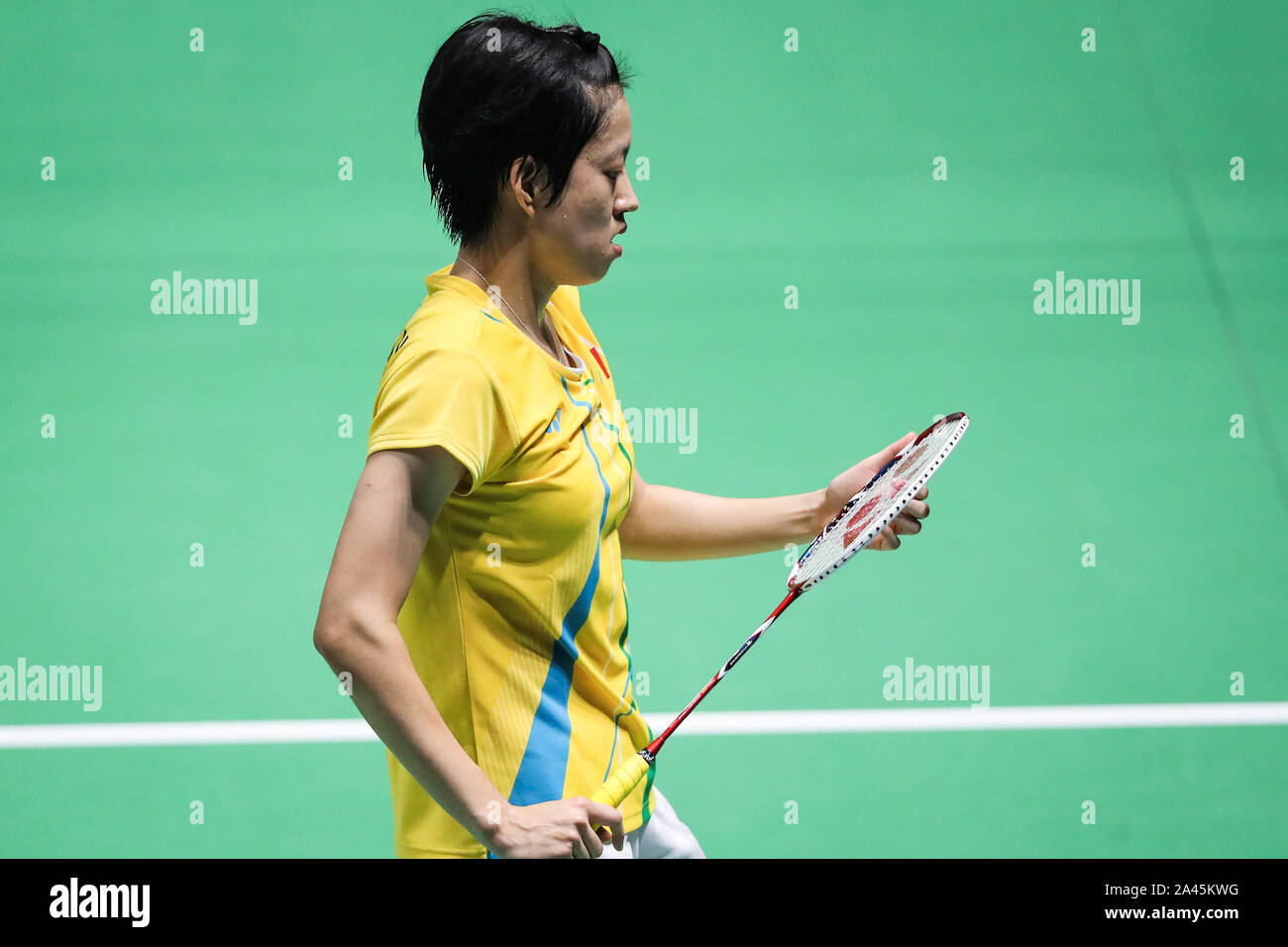 Hong Kong badminton player Cheung Ngan Yi competes against Japanese ...