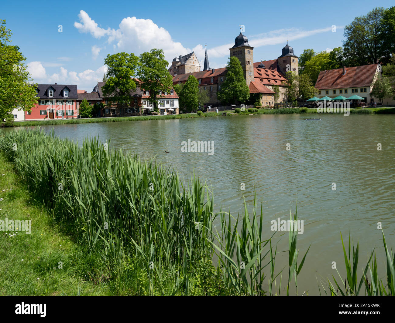 Castle pond with castle Thurnau in the Upper Franconia Stock Photo - Alamy