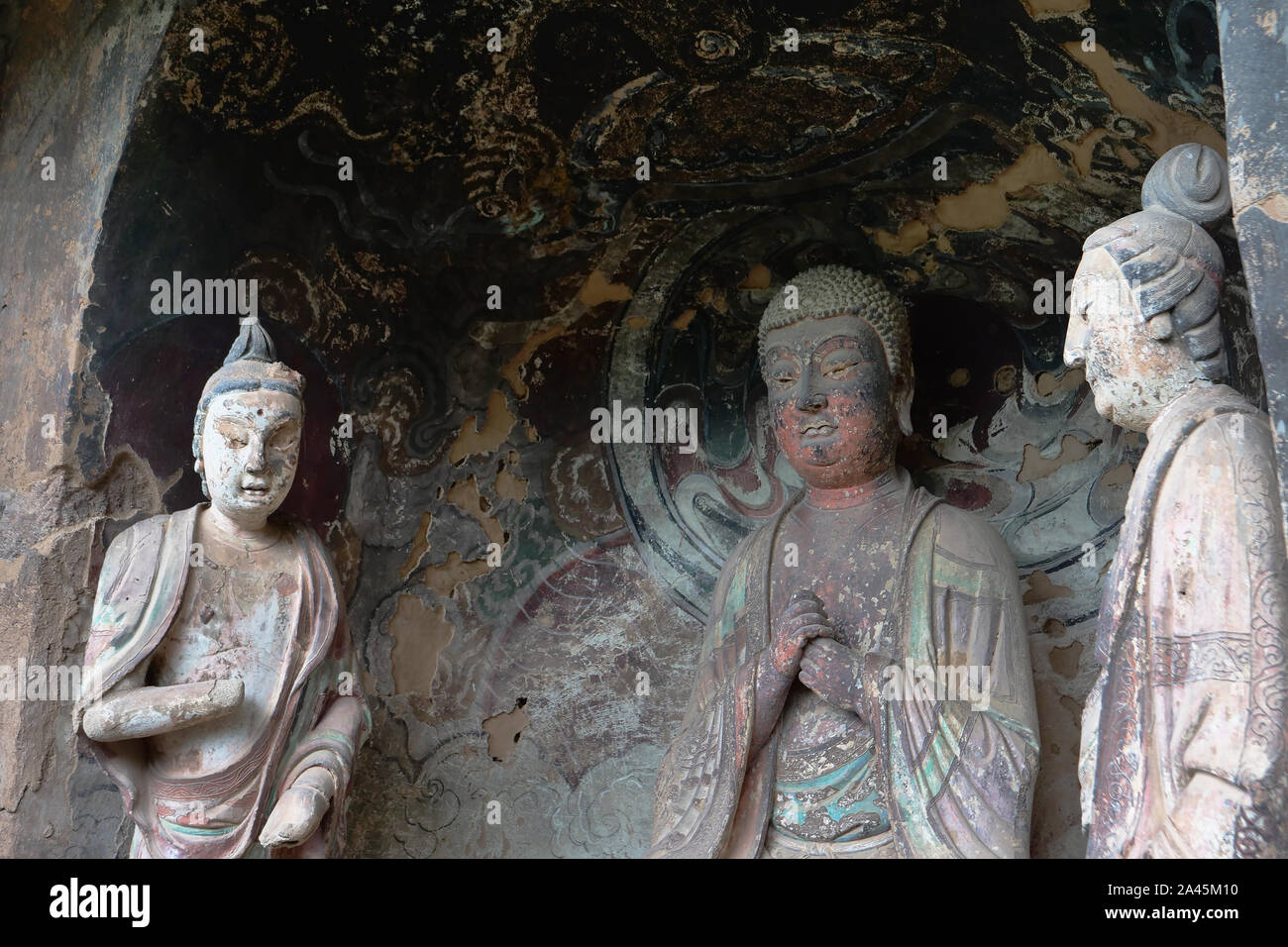 Maijishan Cave-Temple Complex in Tianshui city, Gansu Province China. A ...