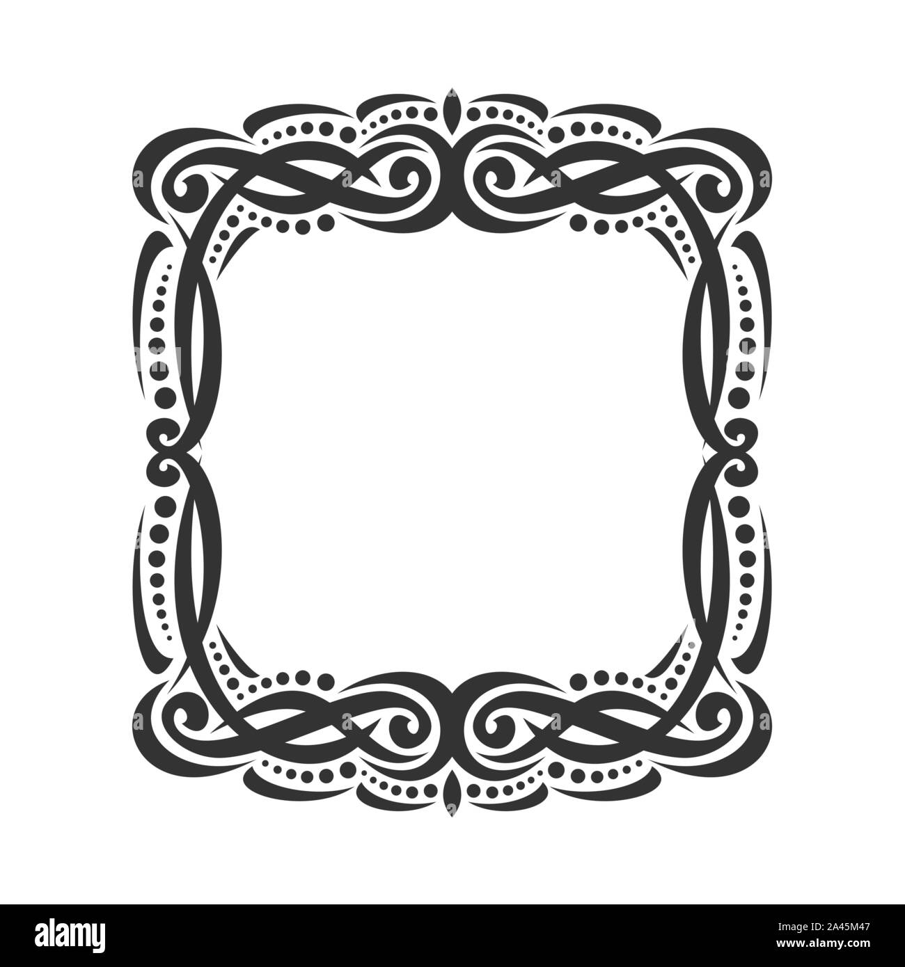 Vector Filigree Border Floral Round Filigree Frame Stock Vector