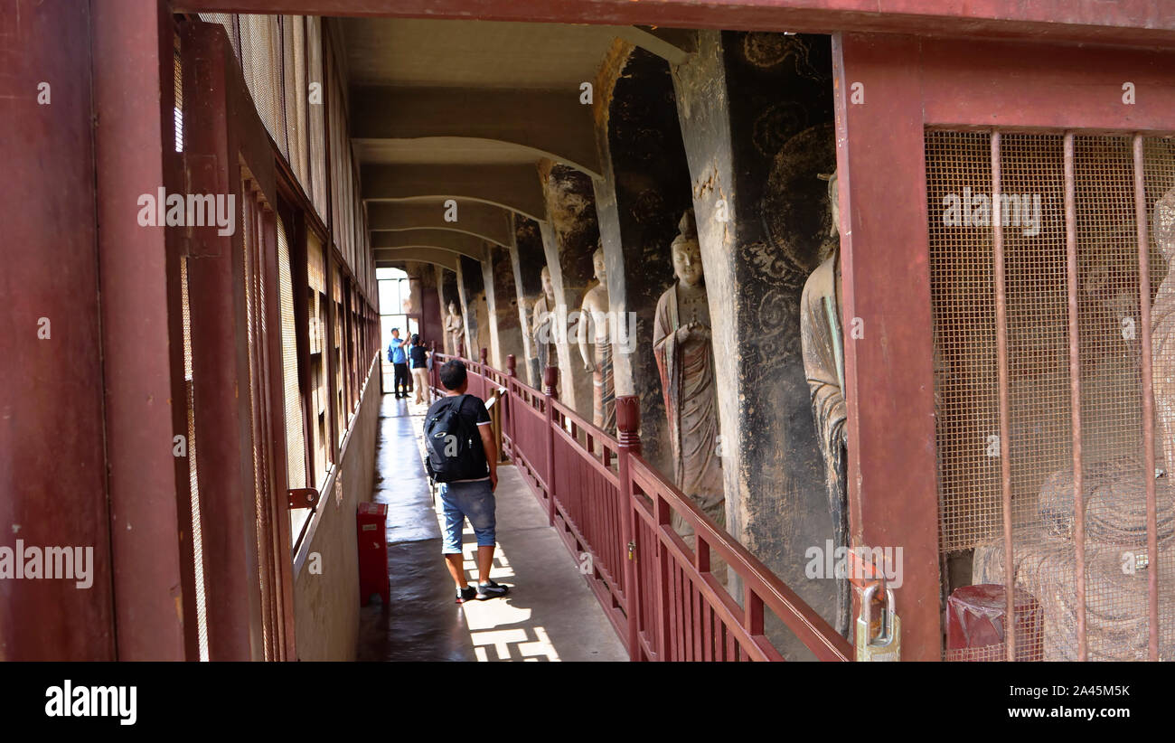 Maijishan Cave-Temple Complex in Tianshui city, Gansu Province China. A ...