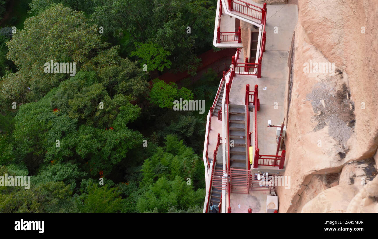 Maijishan Cave-Temple Complex in Tianshui city, Gansu Province China. A ...