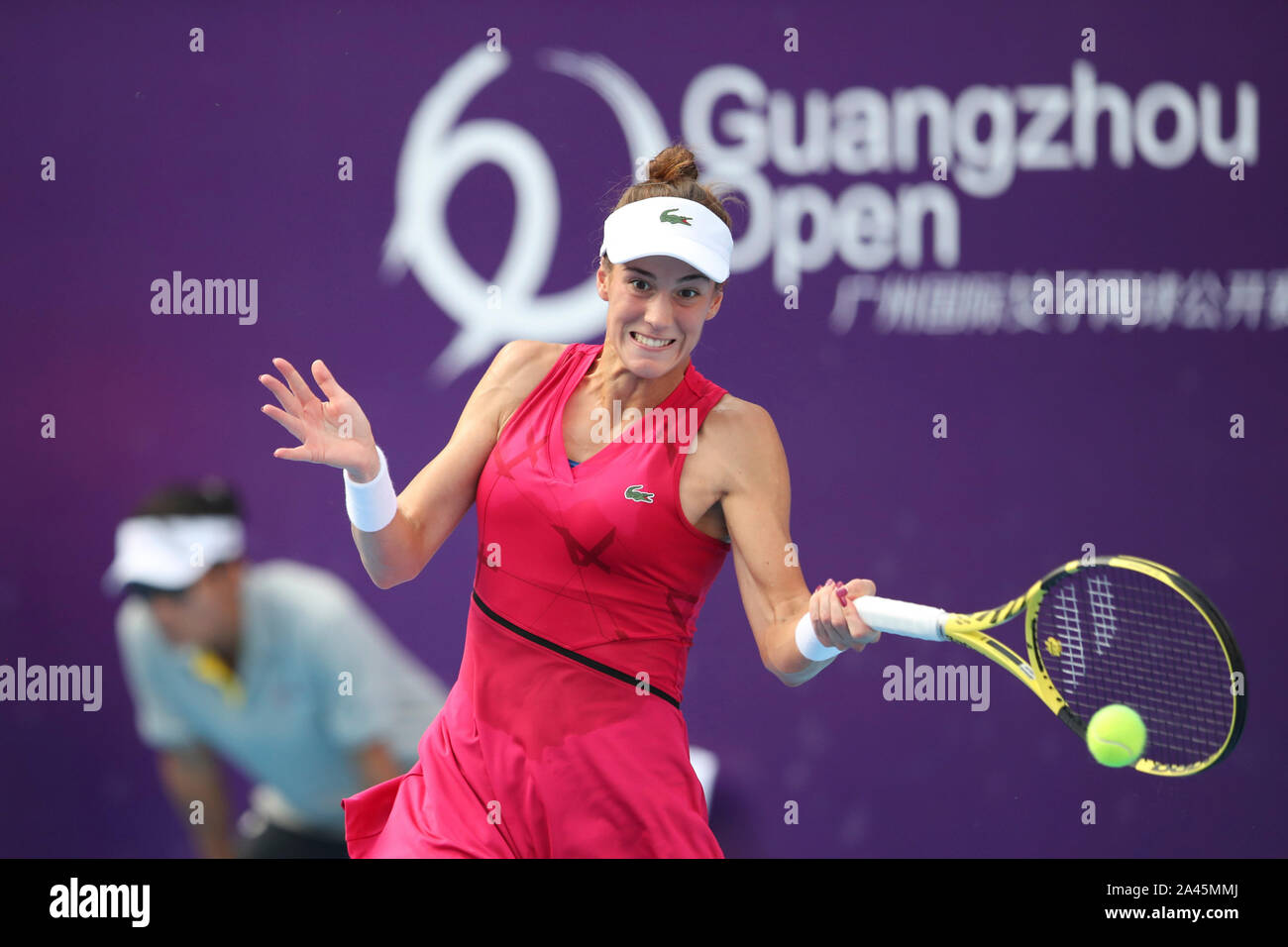 American professional tennis player Bernarda Pera plays against ...