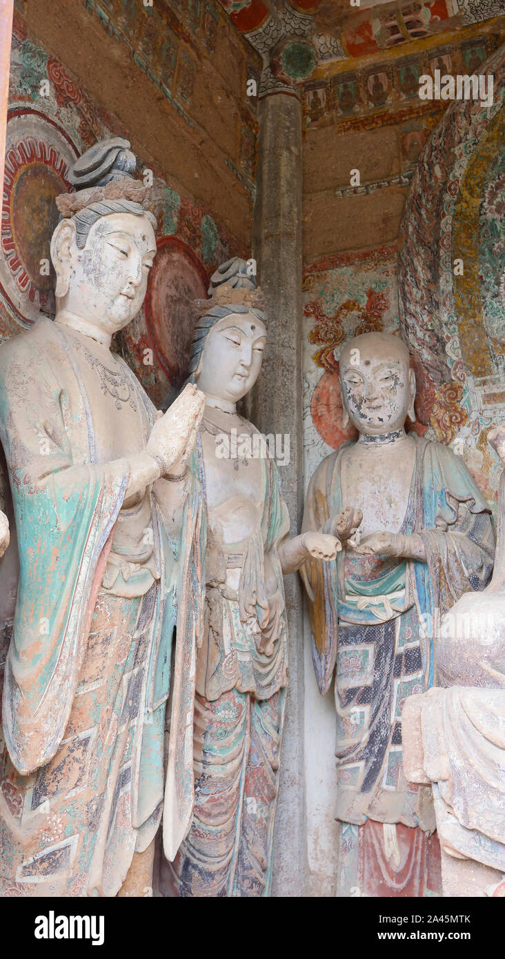 Maijishan Cave-Temple Complex in Tianshui city, Gansu Province China. A ...