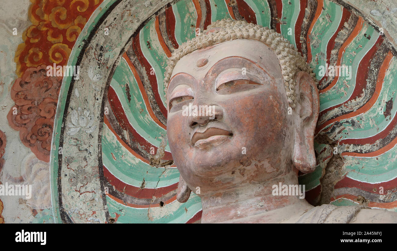 Maijishan Cave-Temple Complex in Tianshui city, Gansu Province China. A ...