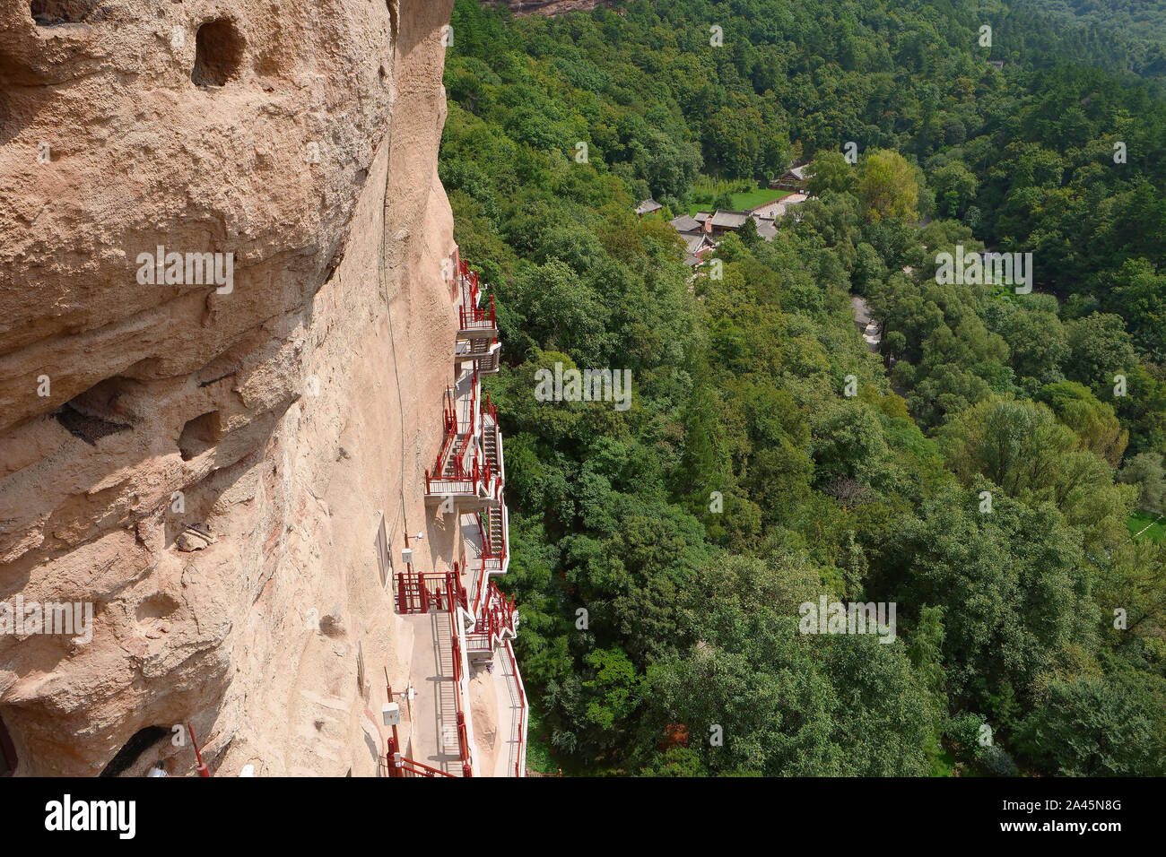 Maijishan Cave-Temple Complex in Tianshui city, Gansu Province China. A ...