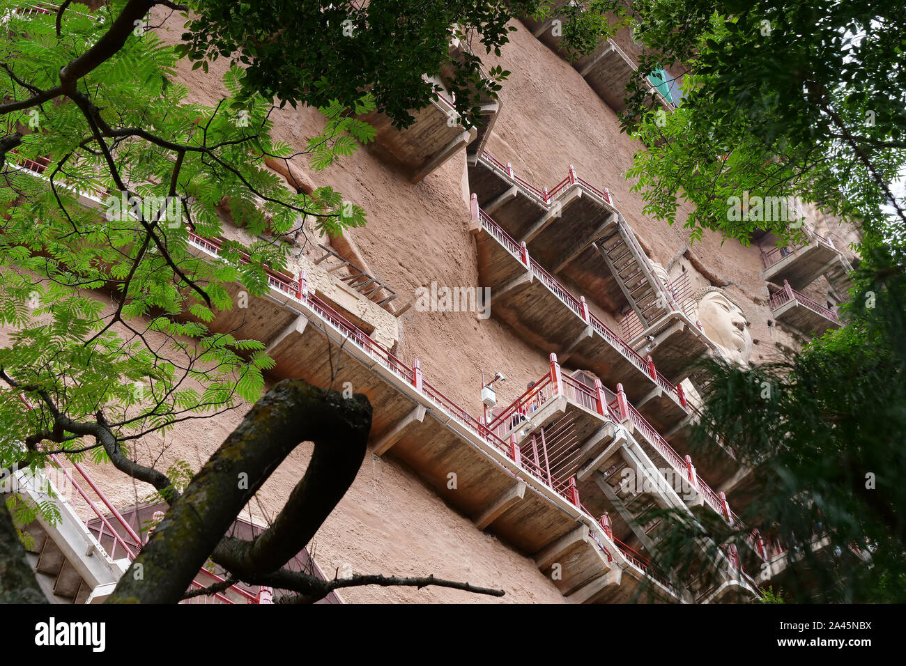 Maijishan Cave-Temple Complex in Tianshui city, Gansu Province China. A ...