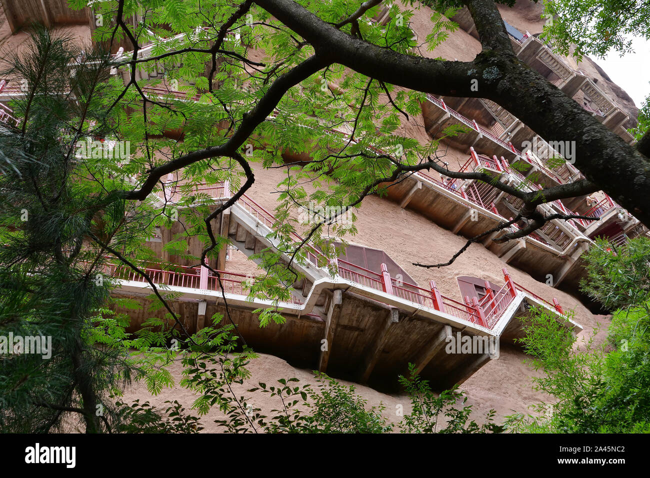 Maijishan Cave-Temple Complex in Tianshui city, Gansu Province China. A ...