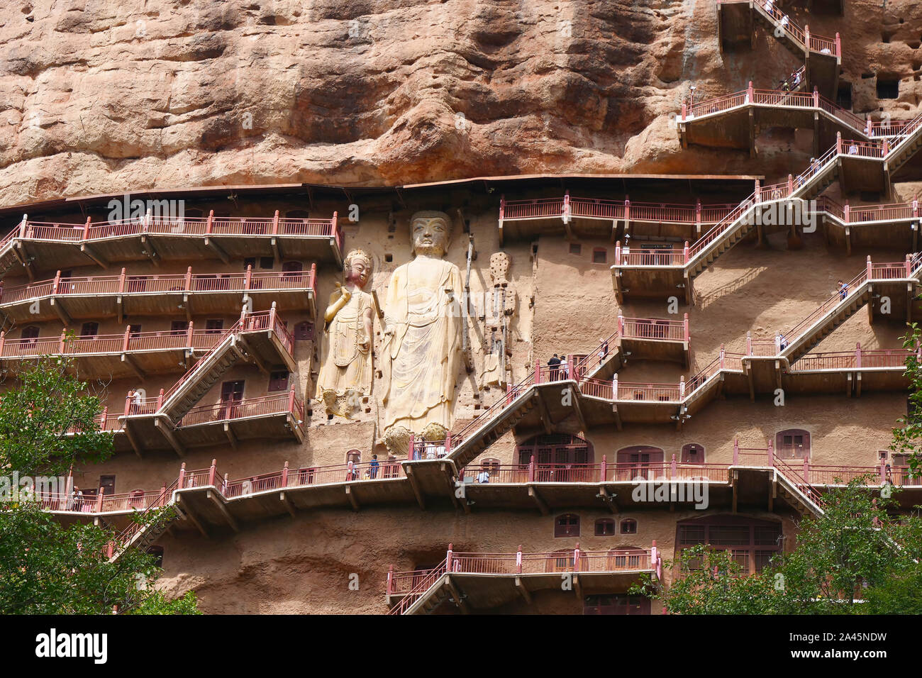 Maijishan Cave-Temple Complex in Tianshui city, Gansu Province China. A ...