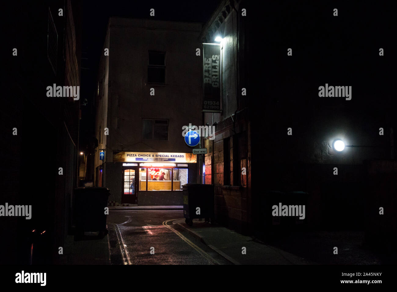 Night scenes in Weston-super-Mare, Somerset, England Stock Photo - Alamy