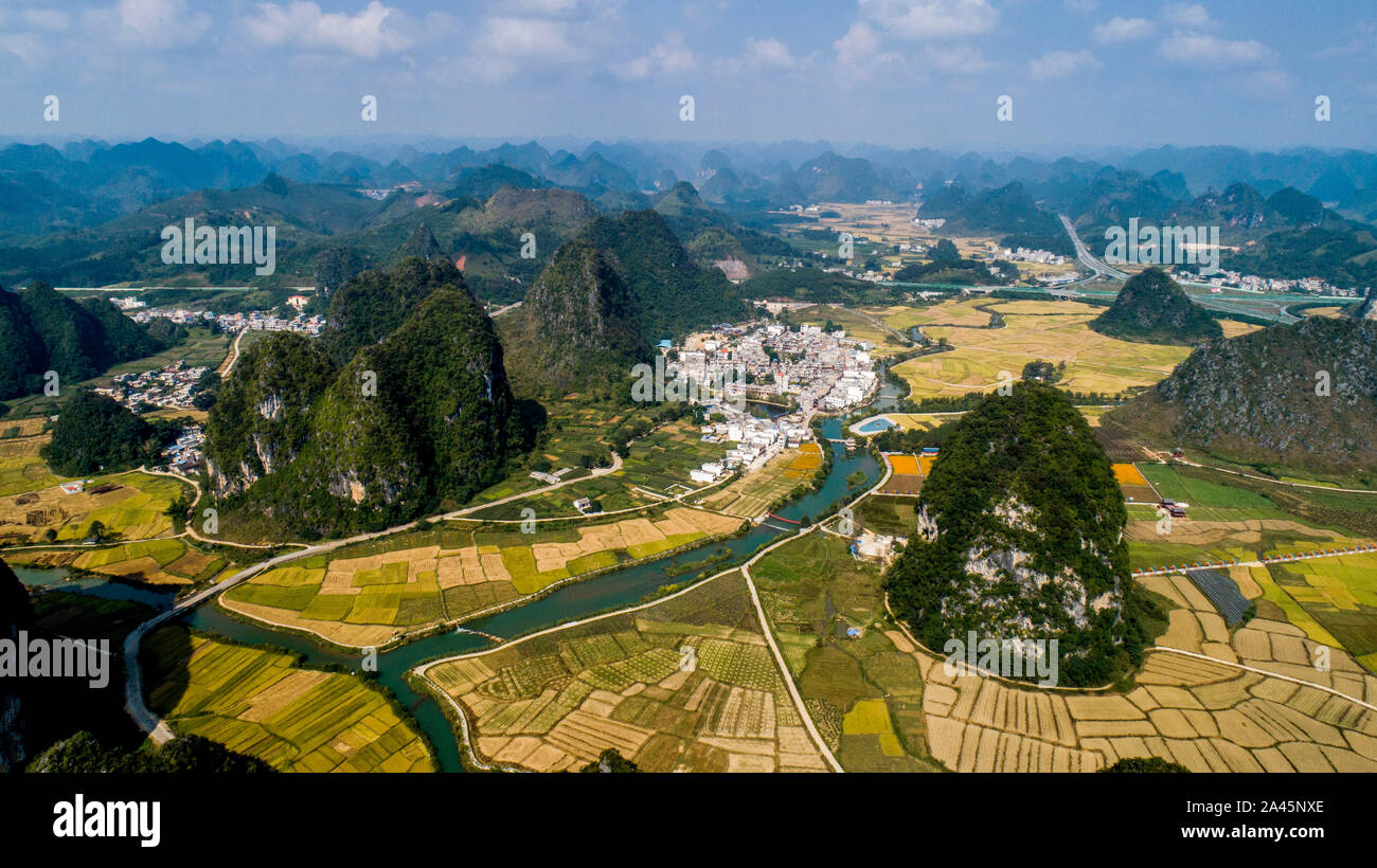 Landscape of Jingxi, a county-level city in Baise City, southwest China ...