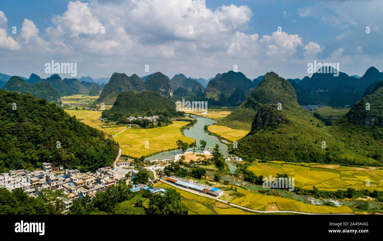 Landscape of Jingxi, a county-level city in Baise City, southwest China ...
