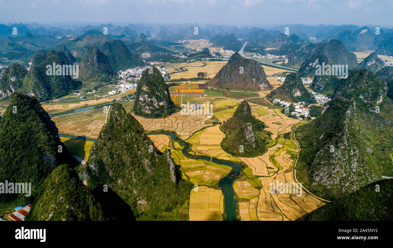 Landscape of Jingxi, a county-level city in Baise City, southwest China ...