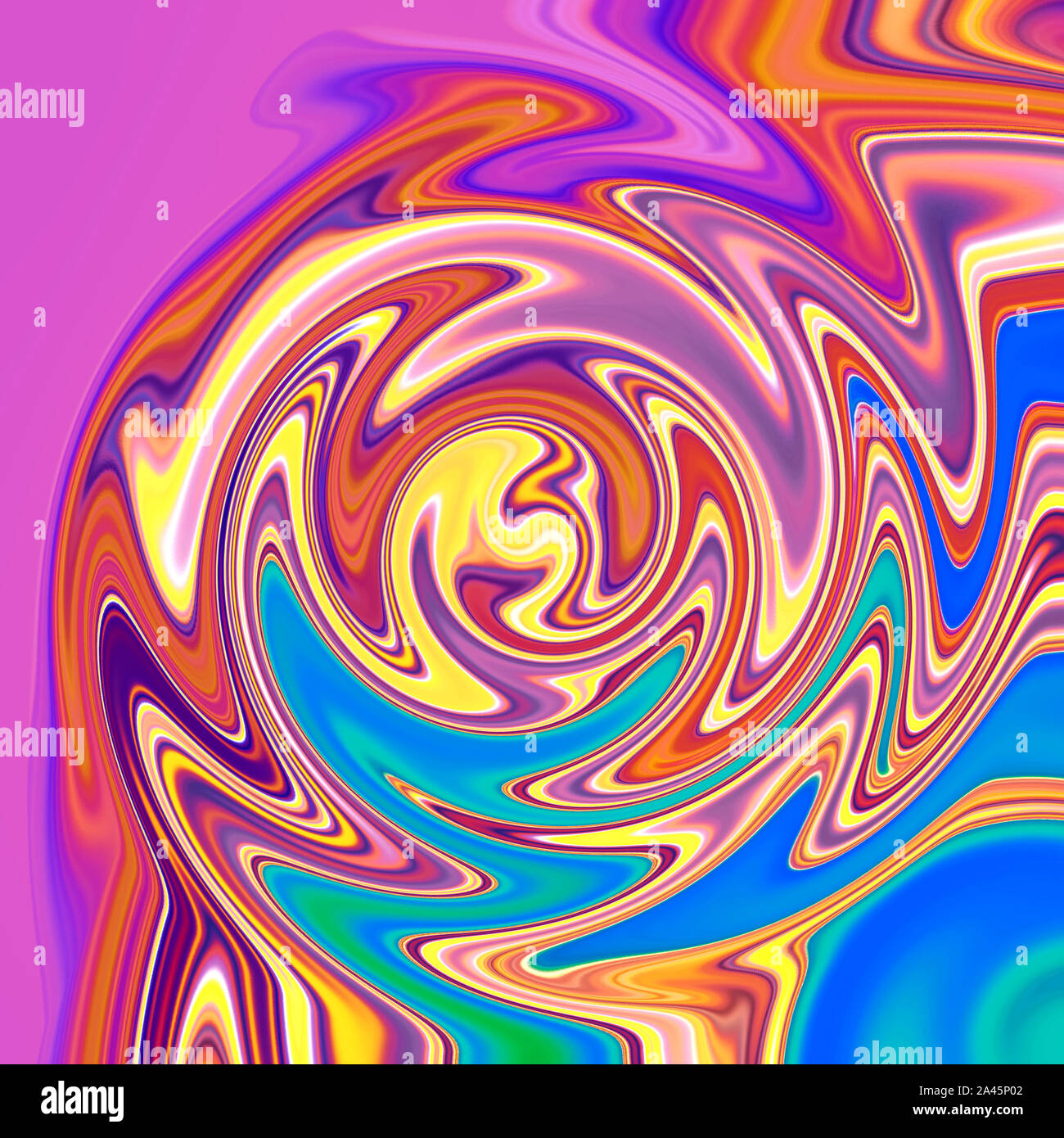 Zigzag swirling liquid colors diffusion background of neon vivid paints ...
