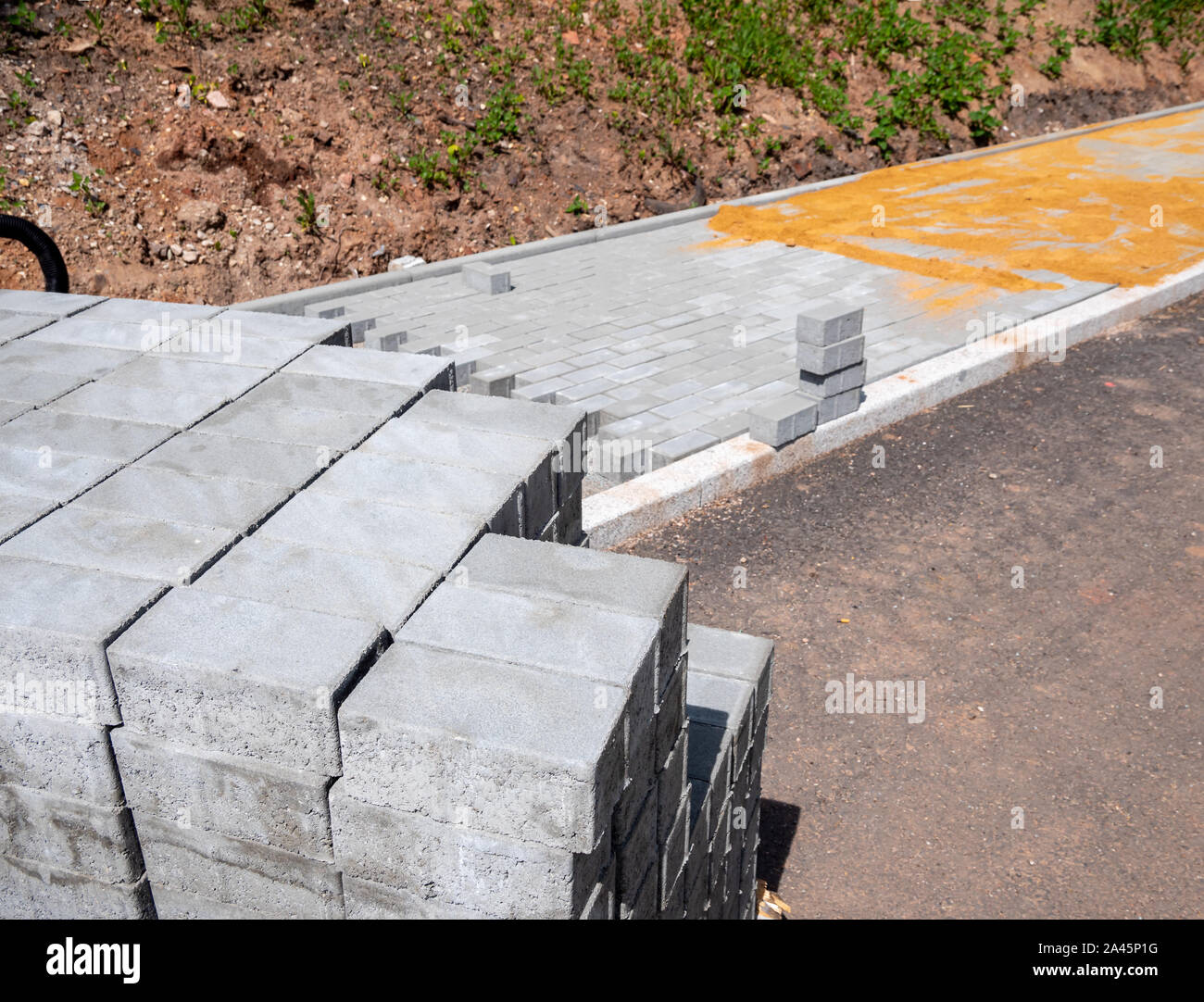 Paving work in road construction Stock Photo - Alamy