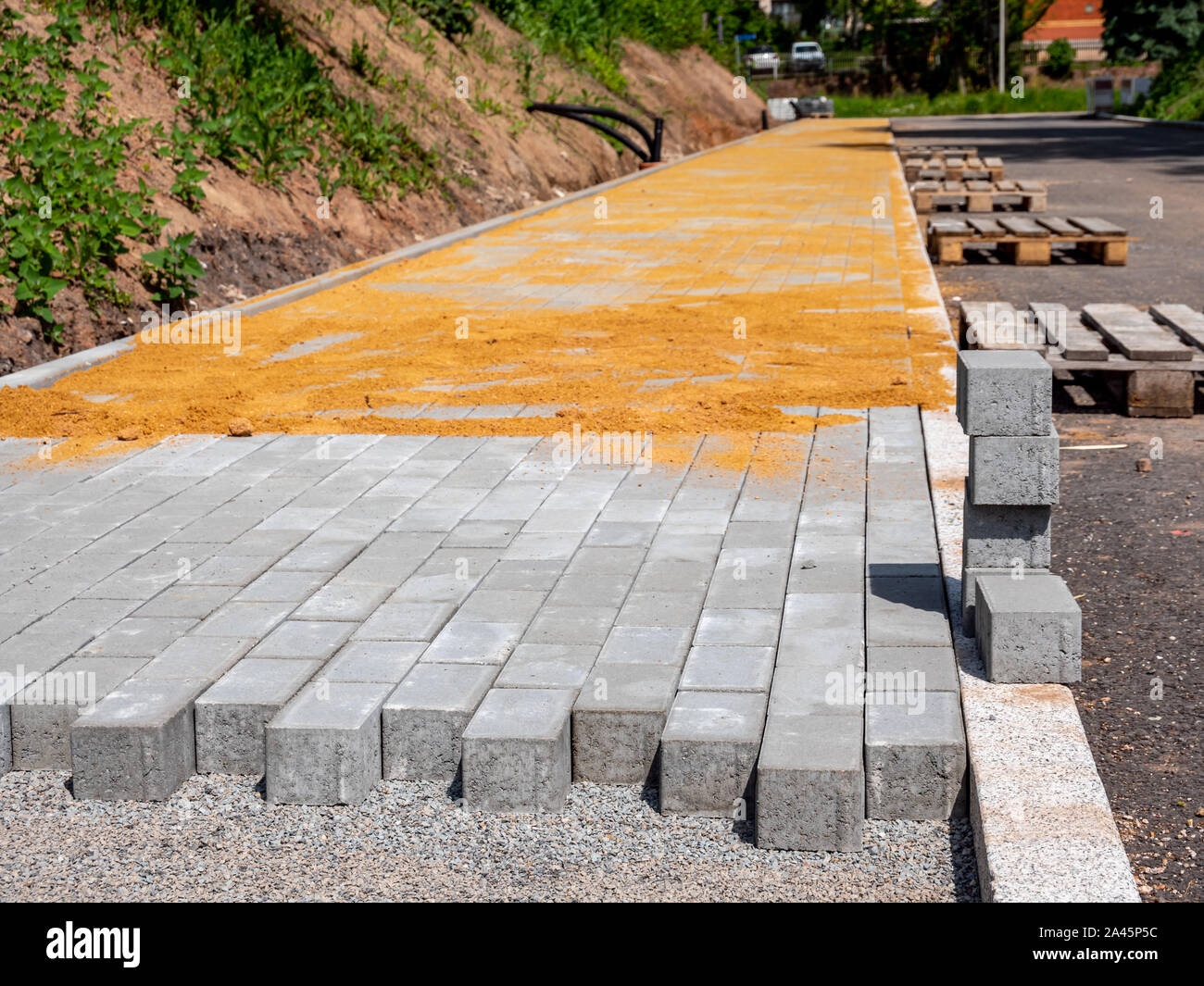 Paving work in road construction Construction site Stock Photo - Alamy
