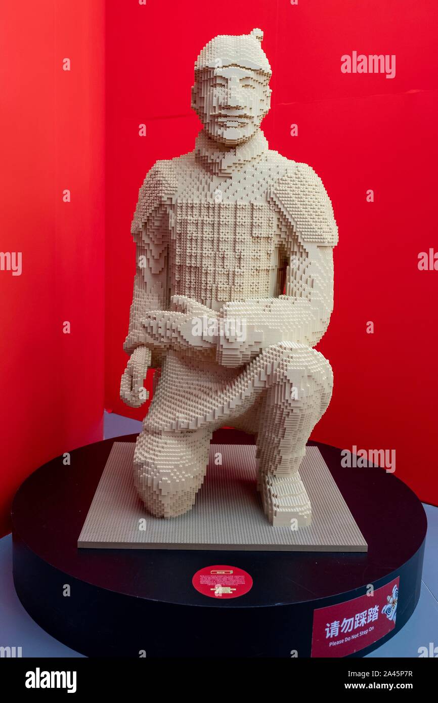 A Lego toy model of the Terracotta Warrior is on display during the ...
