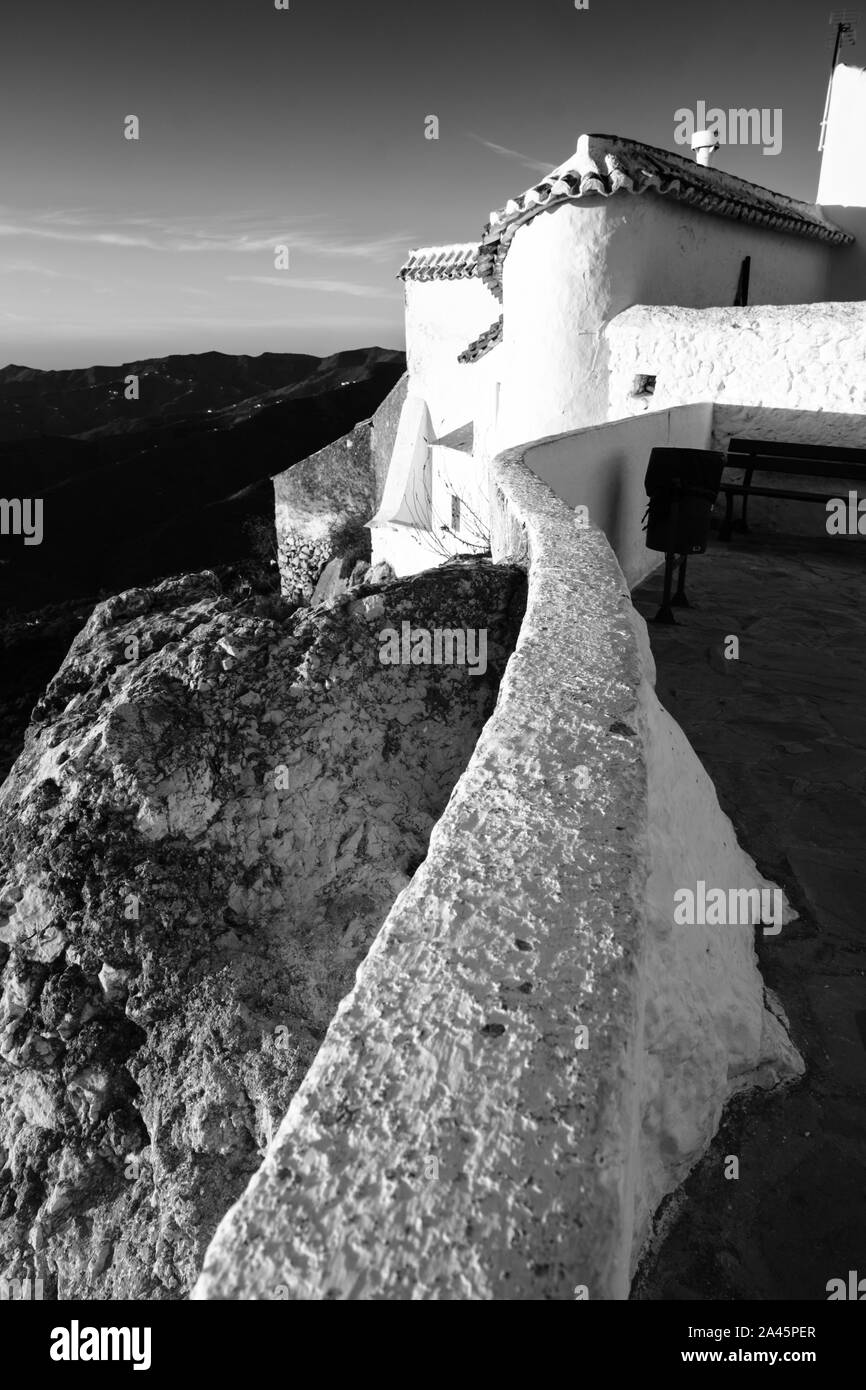 Black and White images of the mountain top village of Comares, Malaga ...