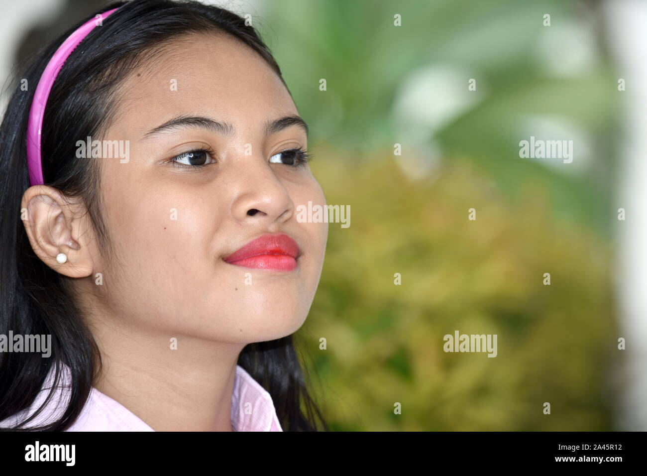 Young Asian Female Wondering Stock Photo - Alamy