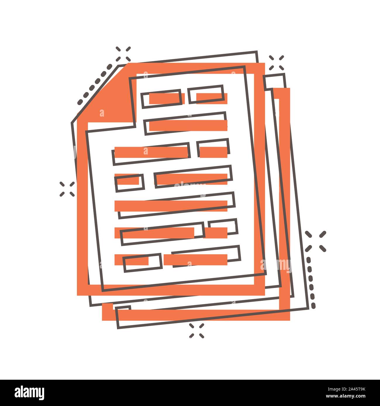 Vector cartoon document paper icon in comic style. Terms sheet concept ...