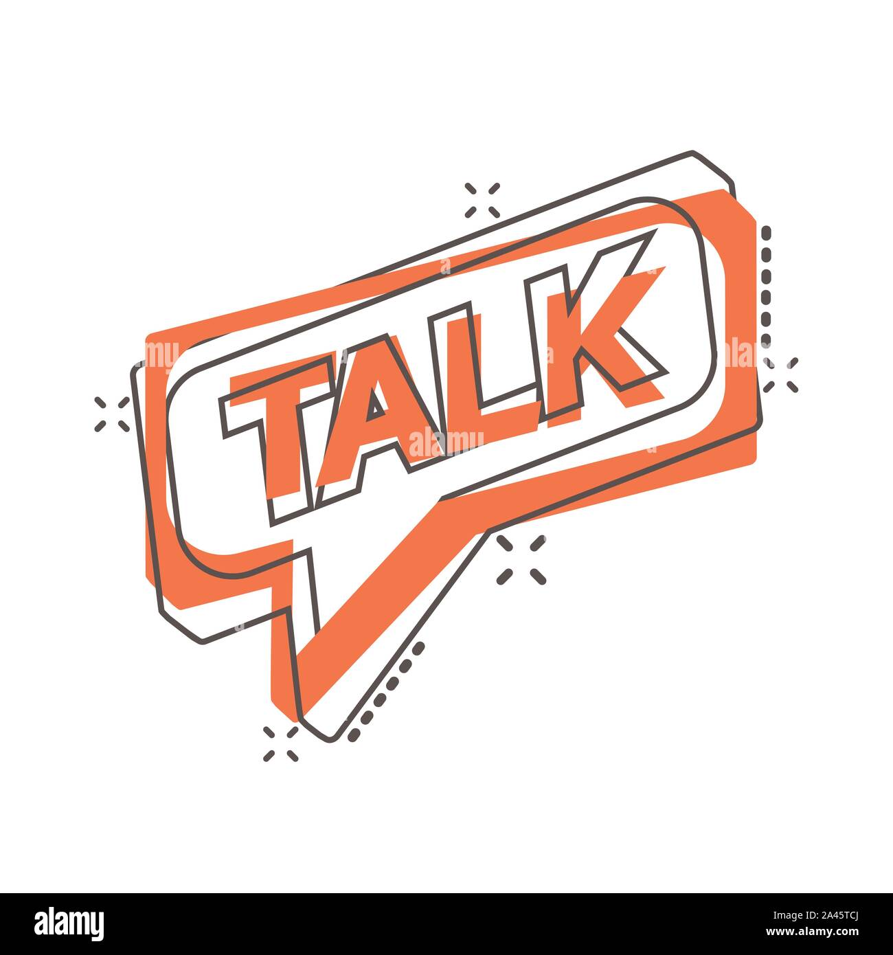 Vector cartoon talk icon in comic style. Speech bubble concept ...
