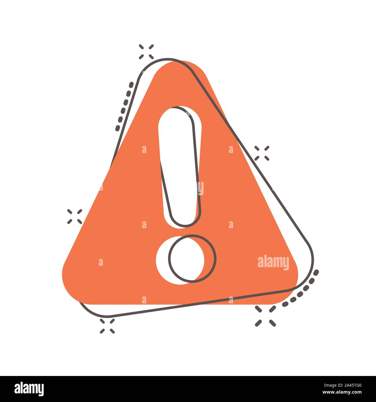 Exclamation mark icon in comic style. Danger alarm vector cartoon ...