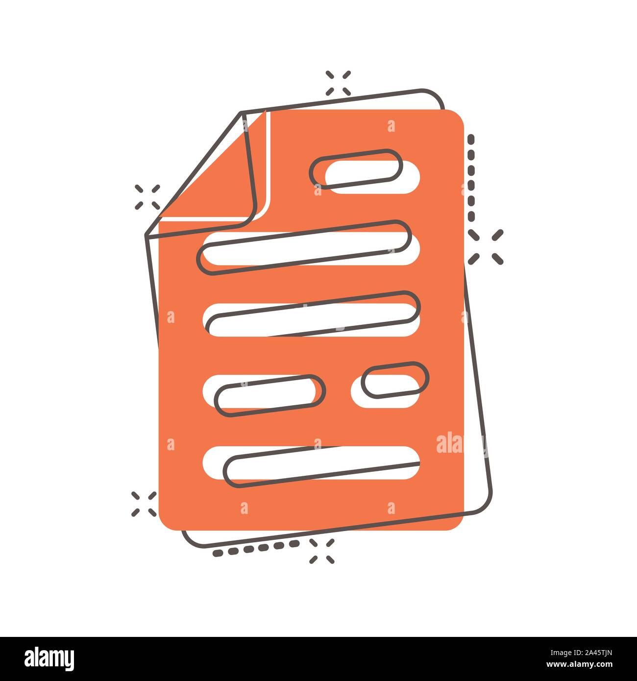 Document note icon in comic style. Paper sheet vector cartoon ...
