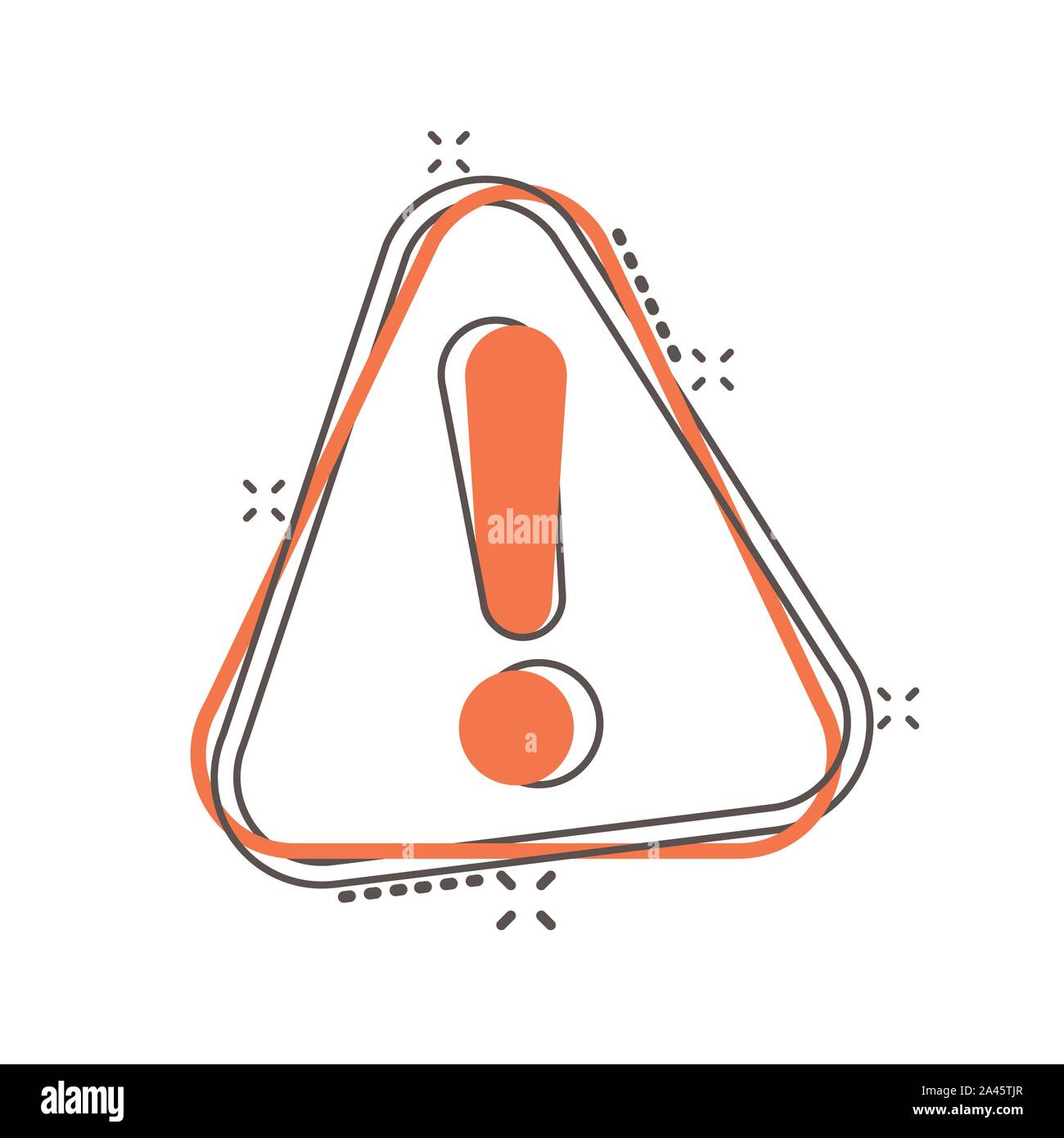 Exclamation mark icon in comic style. Danger alarm vector cartoon ...