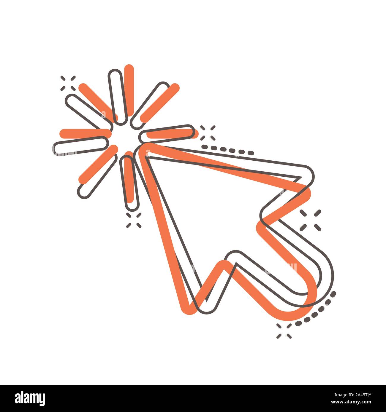 Computer mouse cursor icon in comic style. Arrow cursor vector cartoon ...