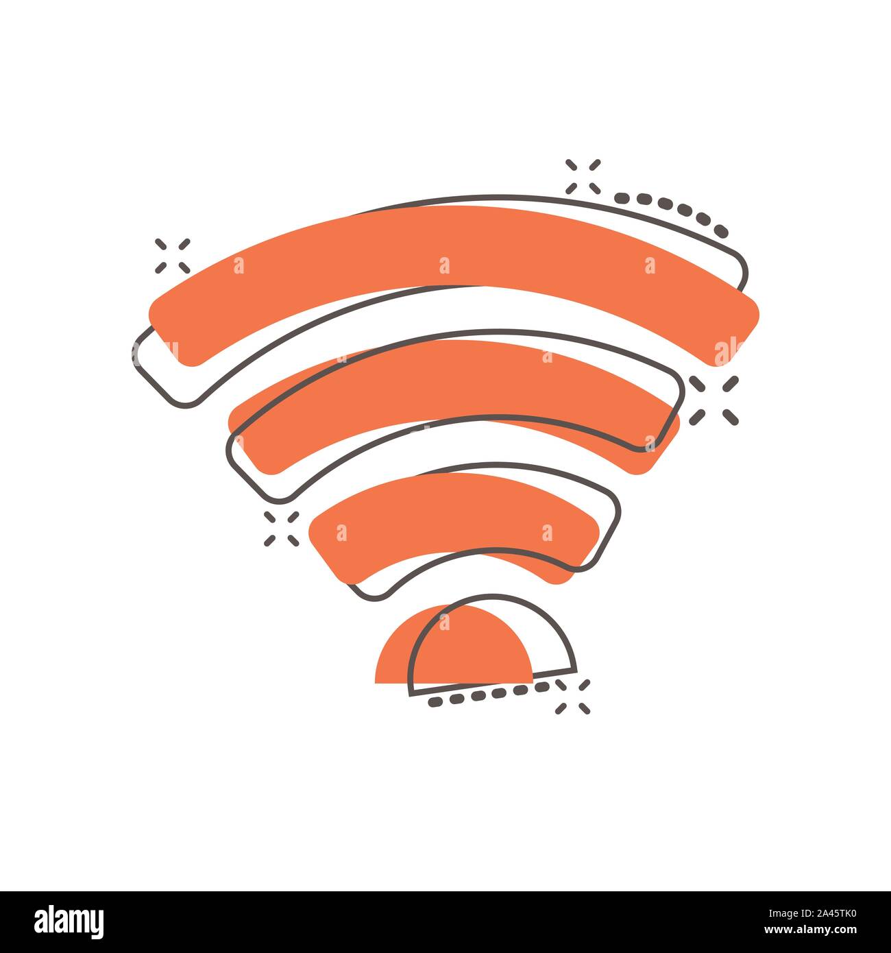 Wifi internet icon in comic style. Wi-fi wireless technology vector cartoon illustration ...
