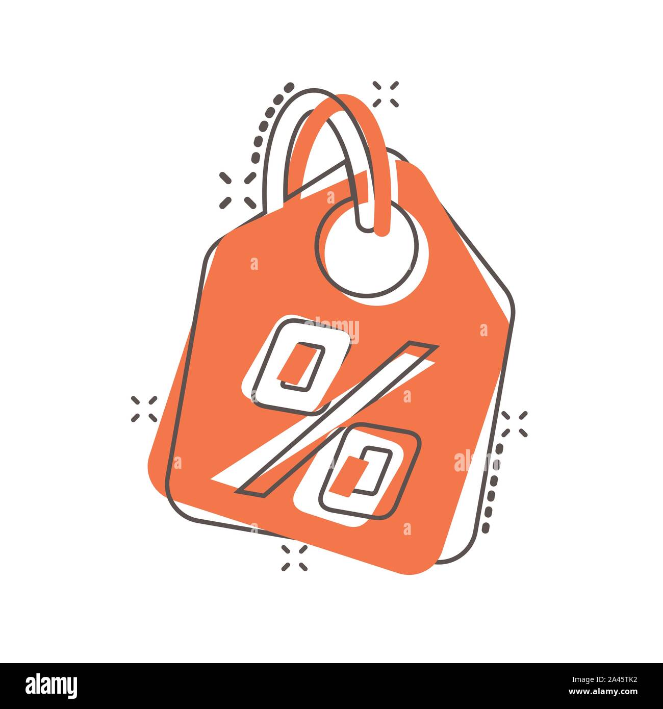 Vector cartoon discount shopping tag icon in comic style. Discount ...