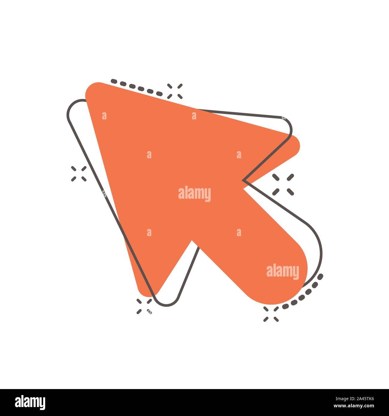 Computer Mouse Cursor Icon In Comic Style Arrow Cursor Vector Cartoon Illustration Pictogram