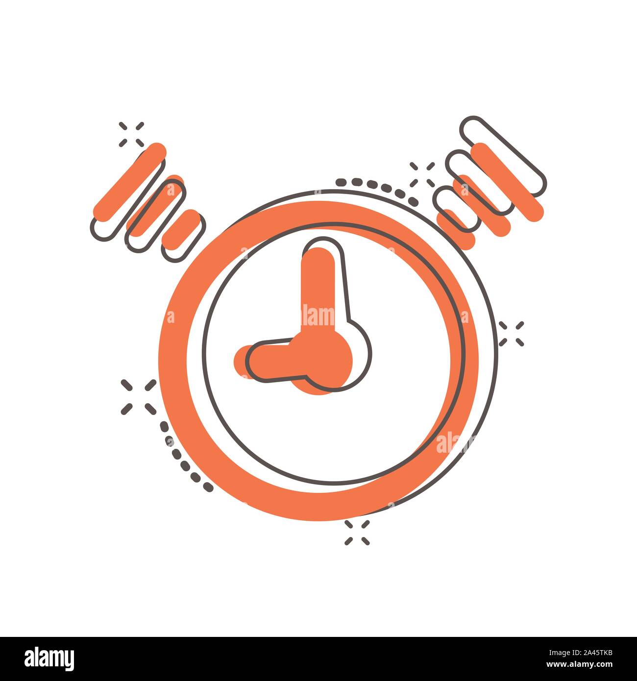 Vector cartoon clock timer icon in comic style. Time alarm concept ...
