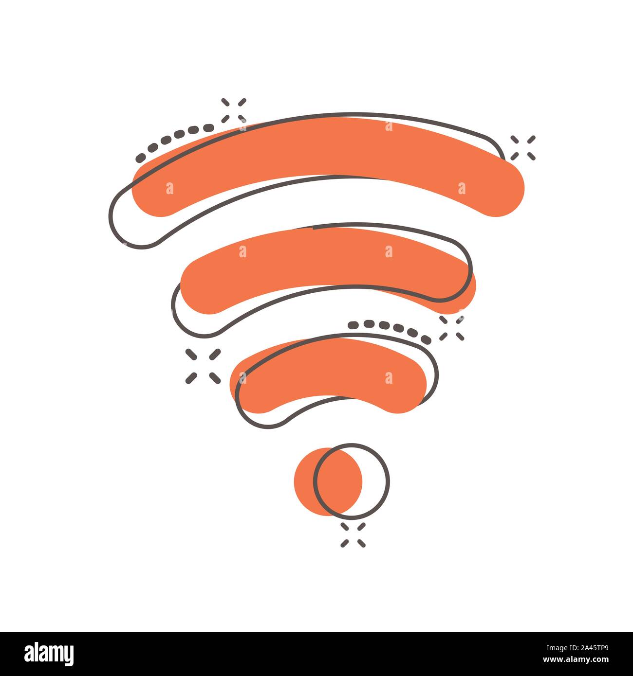 Wifi internet icon in comic style. Wi-fi wireless technology vector ...