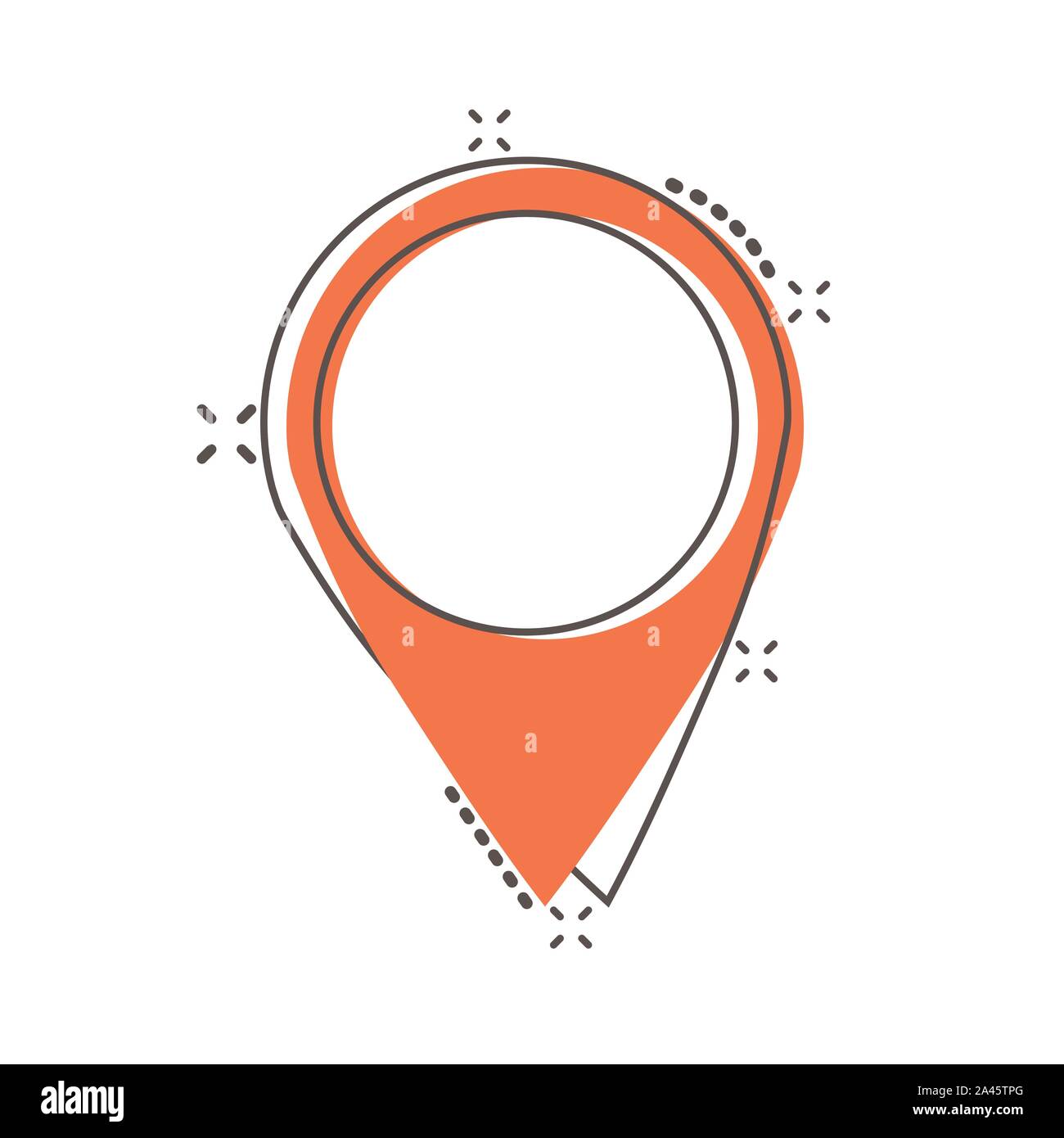 Pin map icon in comic style. Cartoon gps navigation vector illustration ...