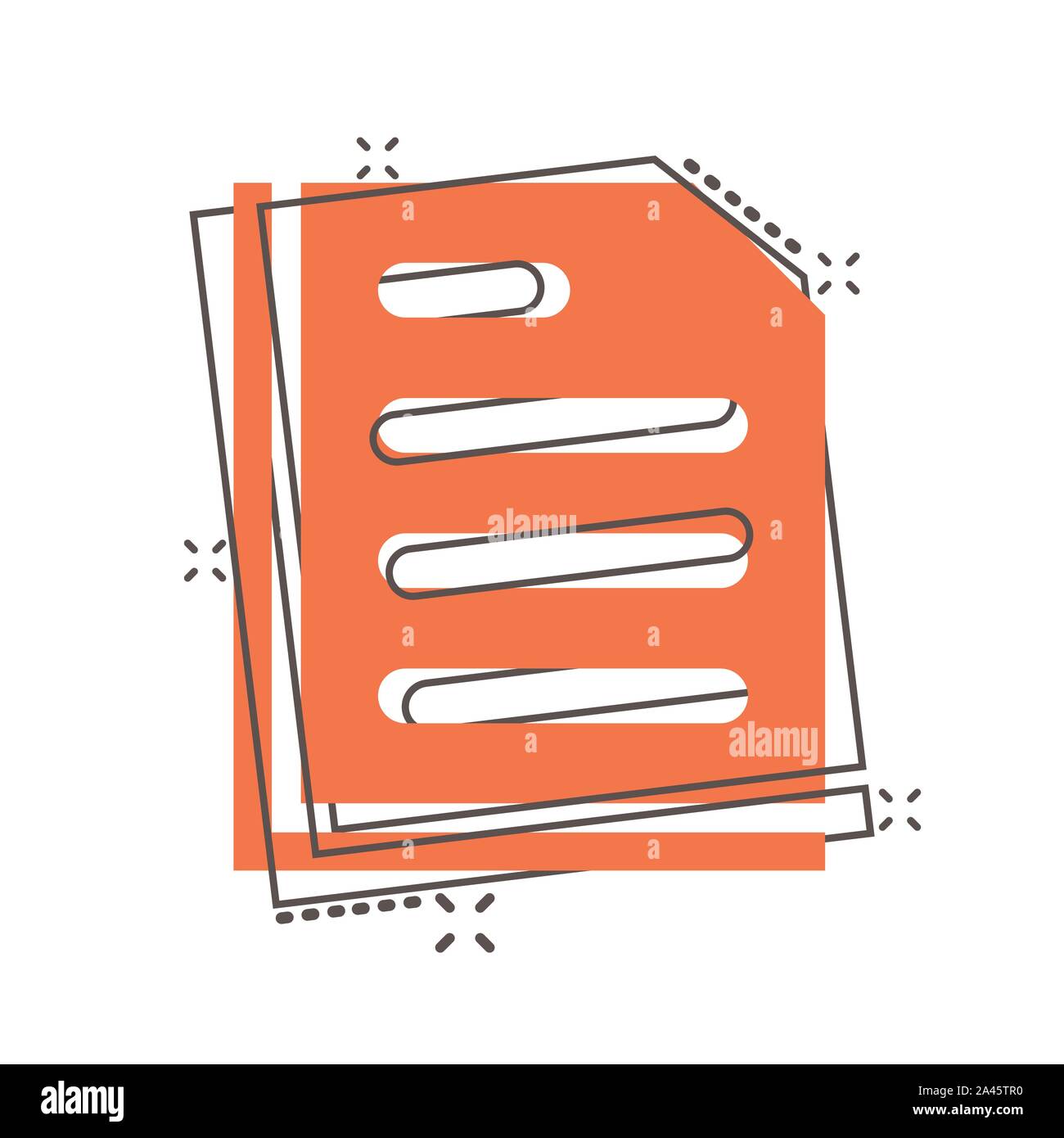Document note icon in comic style. Paper sheet vector cartoon ...