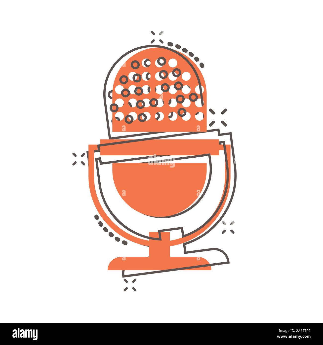 Microphone icon in comic style. Mic broadcast vector cartoon ...