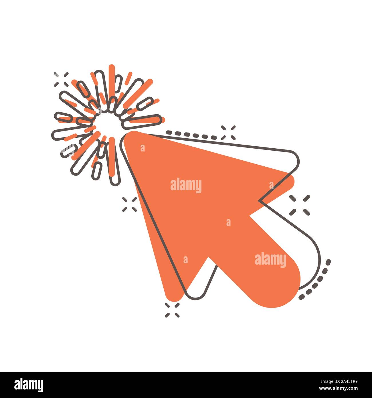 Computer Mouse Cursor Icon In Comic Style Arrow Cursor Vector Cartoon Illustration Pictogram