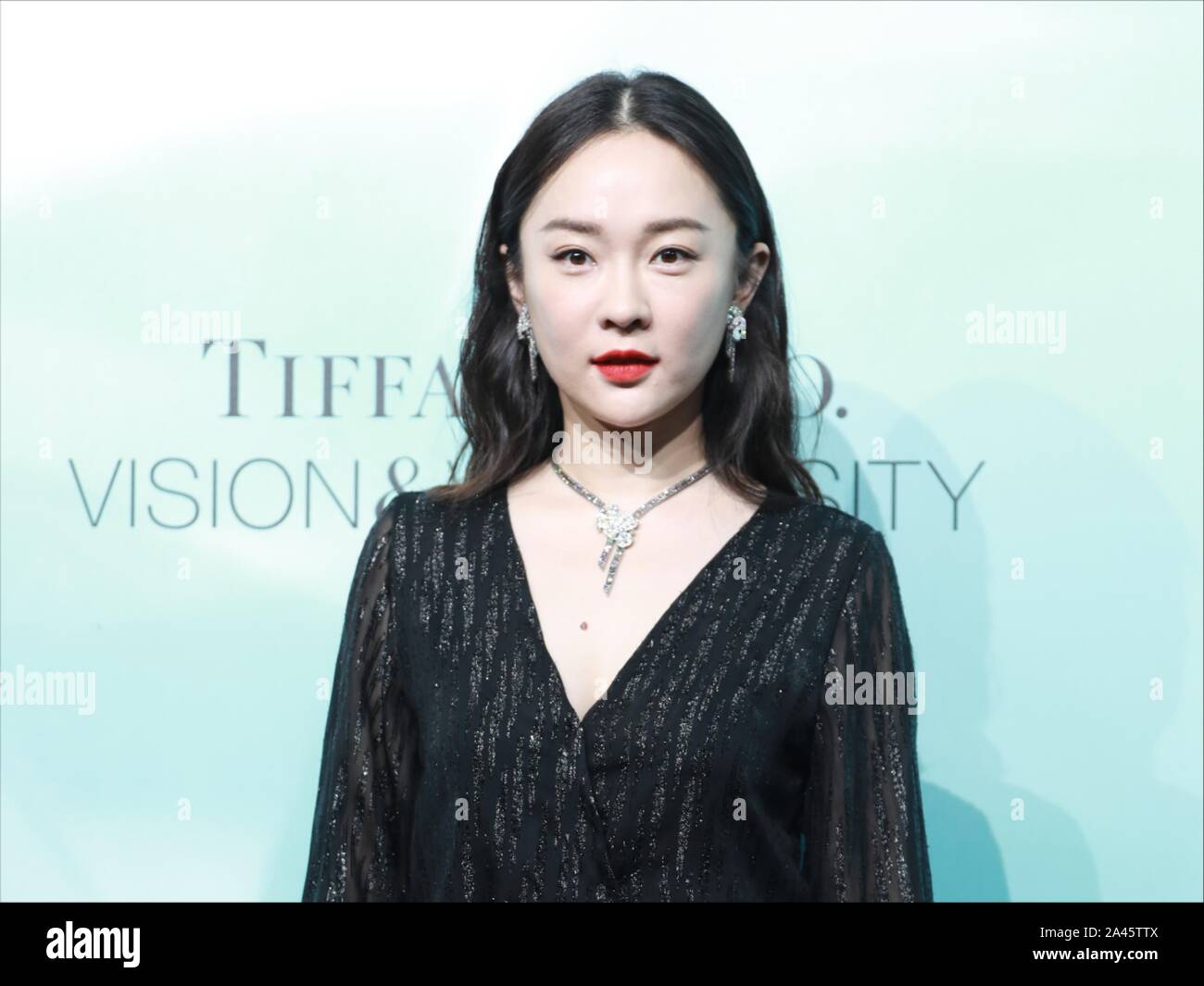 Chinese actress Huo Siyan wears all black attending the Tiffany Co ...