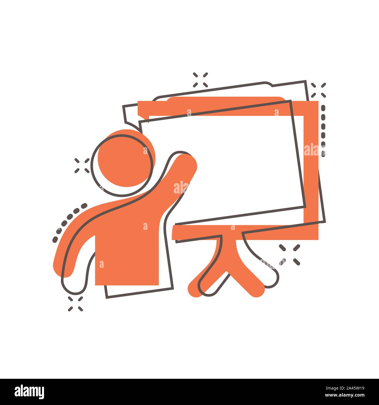 Training education icon in comic style. People seminar vector cartoon ...