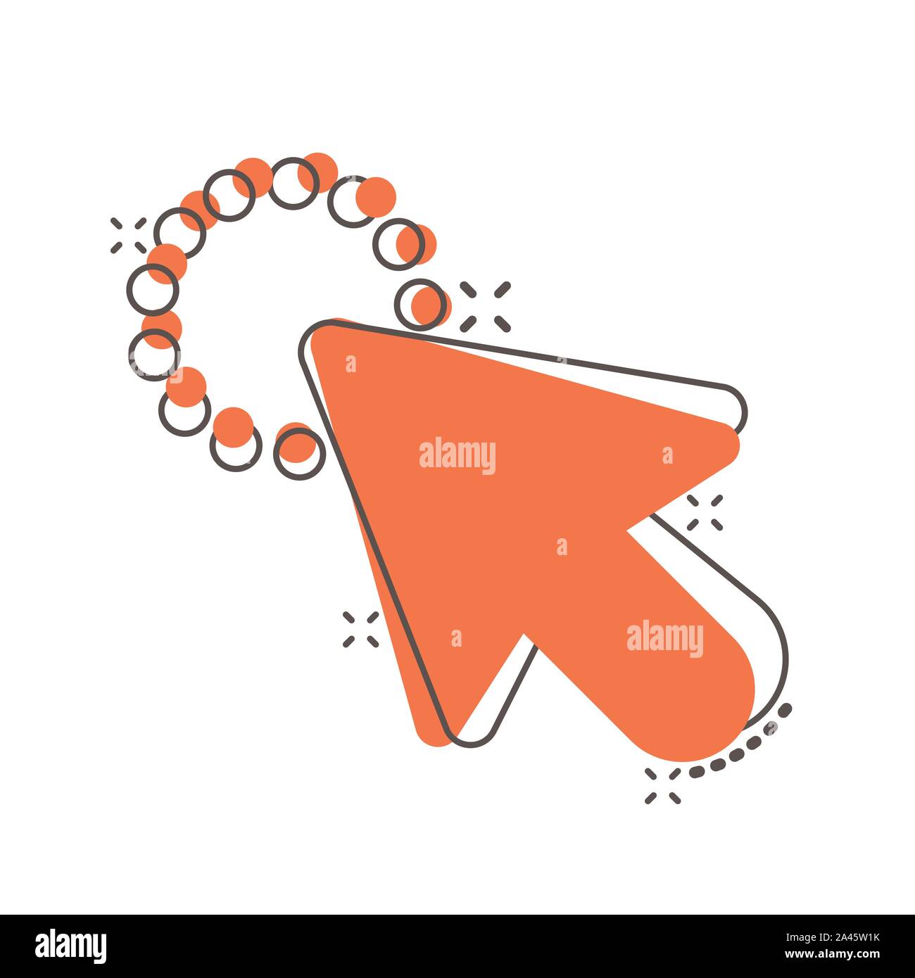 Computer Mouse Cursor Icon In Comic Style Arrow Cursor Vector Cartoon Illustration Pictogram