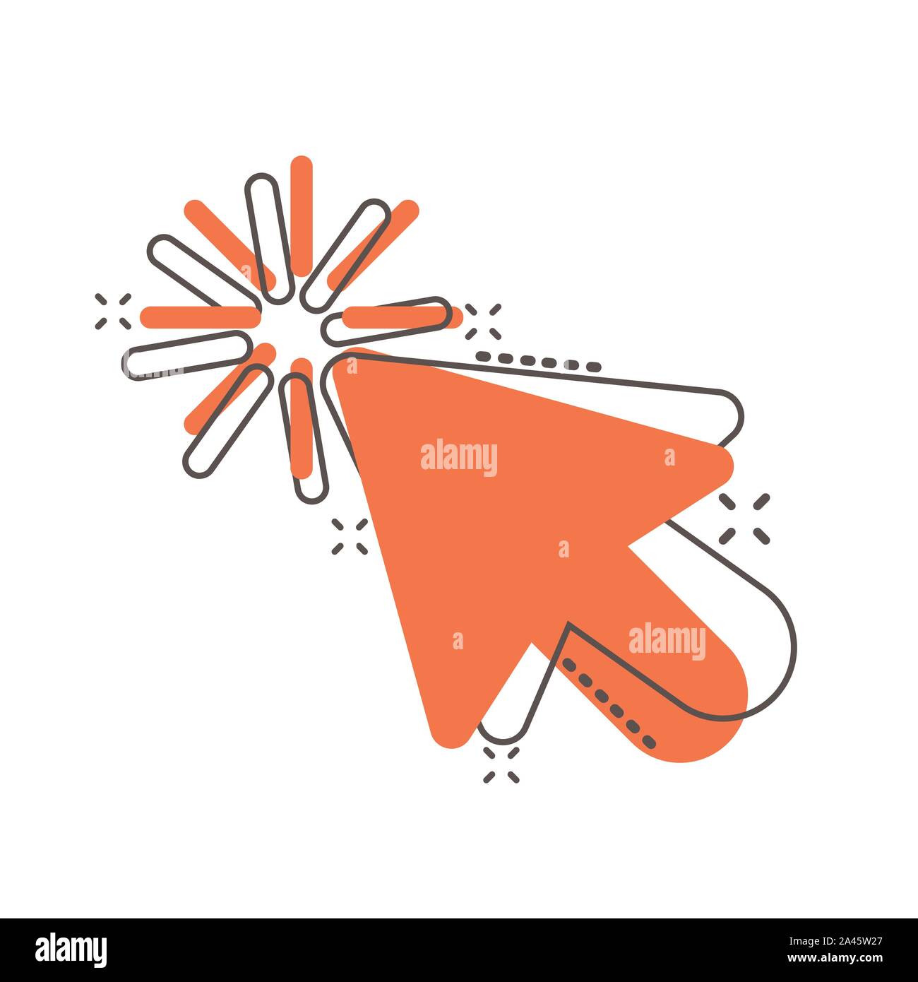 Computer mouse cursor icon in comic style. Arrow cursor vector cartoon ...