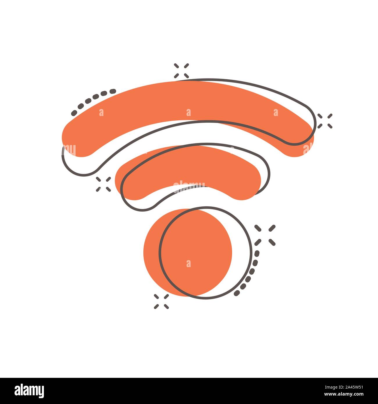 Wifi internet icon in comic style. Wi-fi wireless technology vector ...