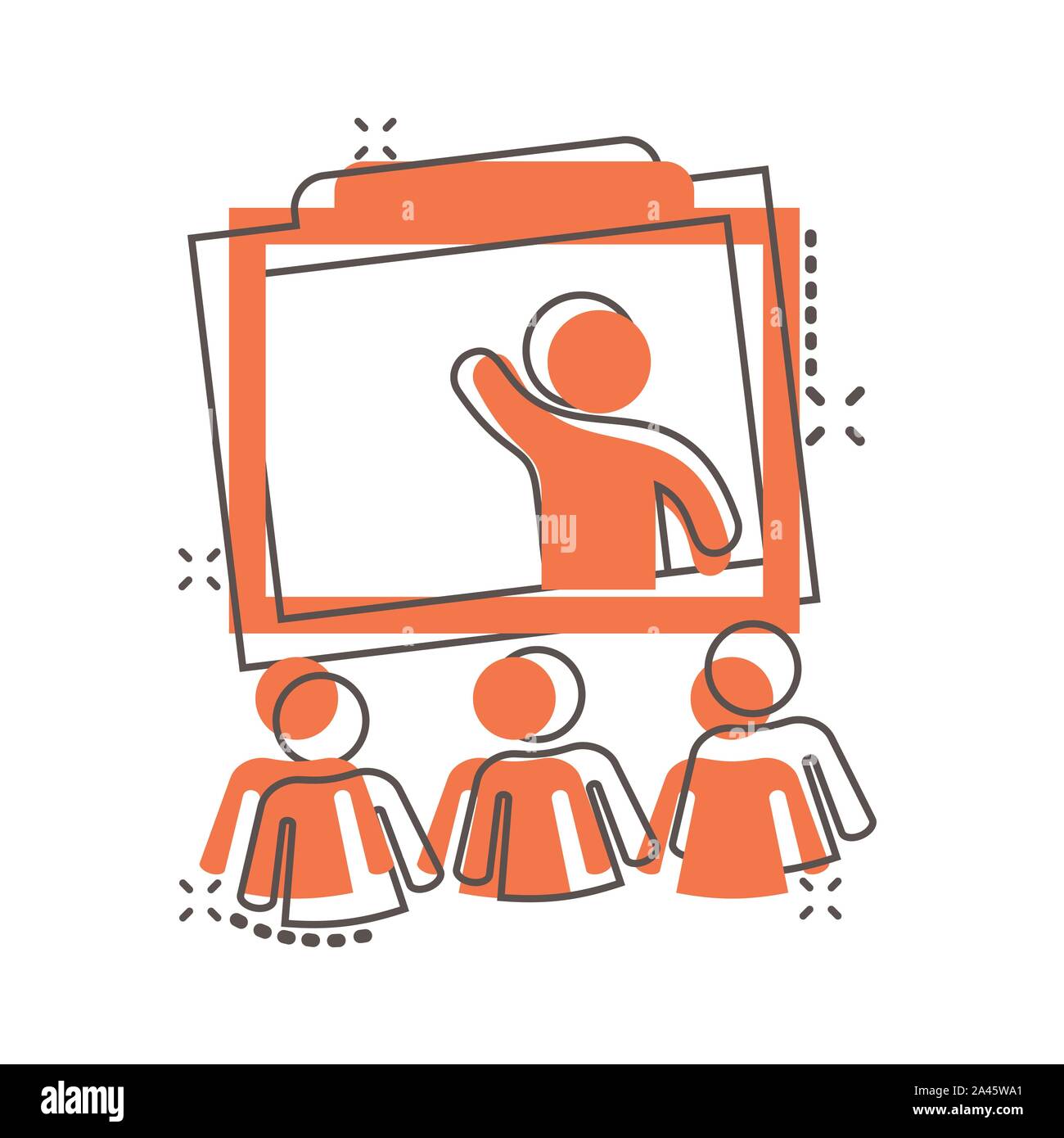 Training education icon in comic style. People seminar vector cartoon ...