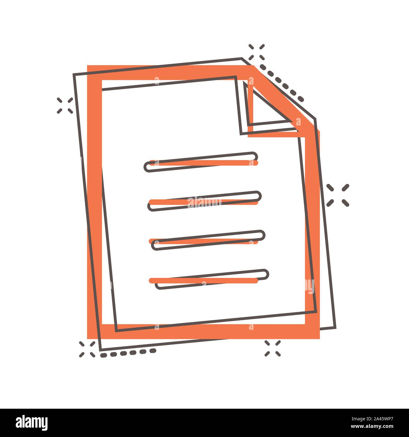 Document note icon in comic style. Paper sheet vector cartoon ...