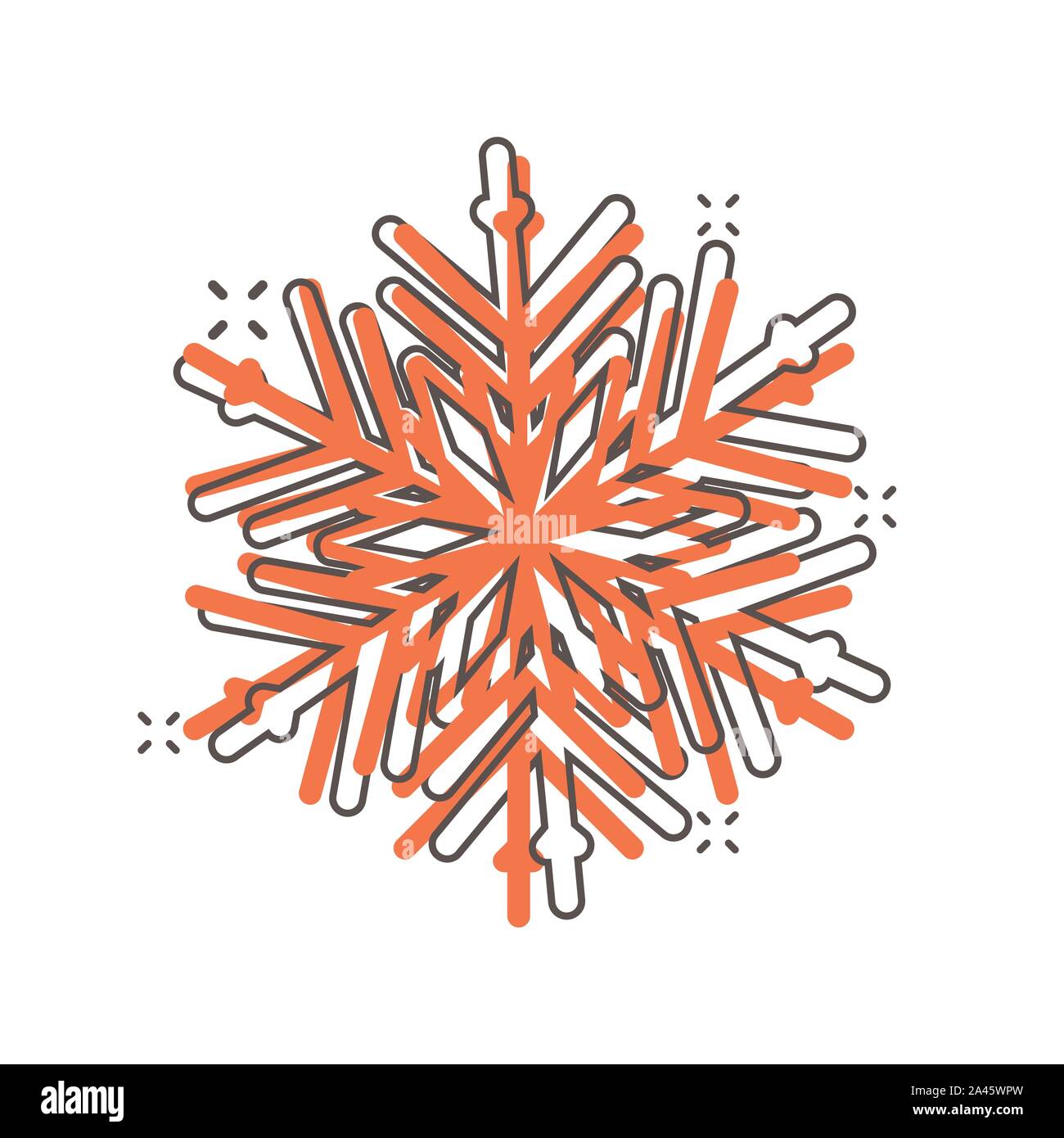 Snowflake icon in comic style. Snow flake winter vector cartoon ...