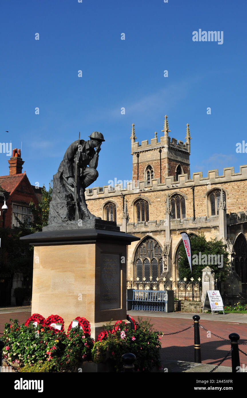War Memorial (The Thinking Soldier) and All Saints' Church, Market ...