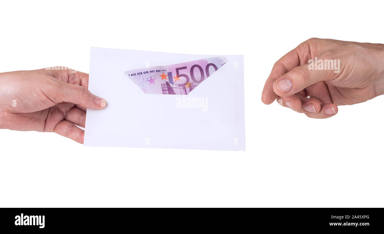 Giving a bribe concept. Offering the money for a favor Stock Photo - Alamy