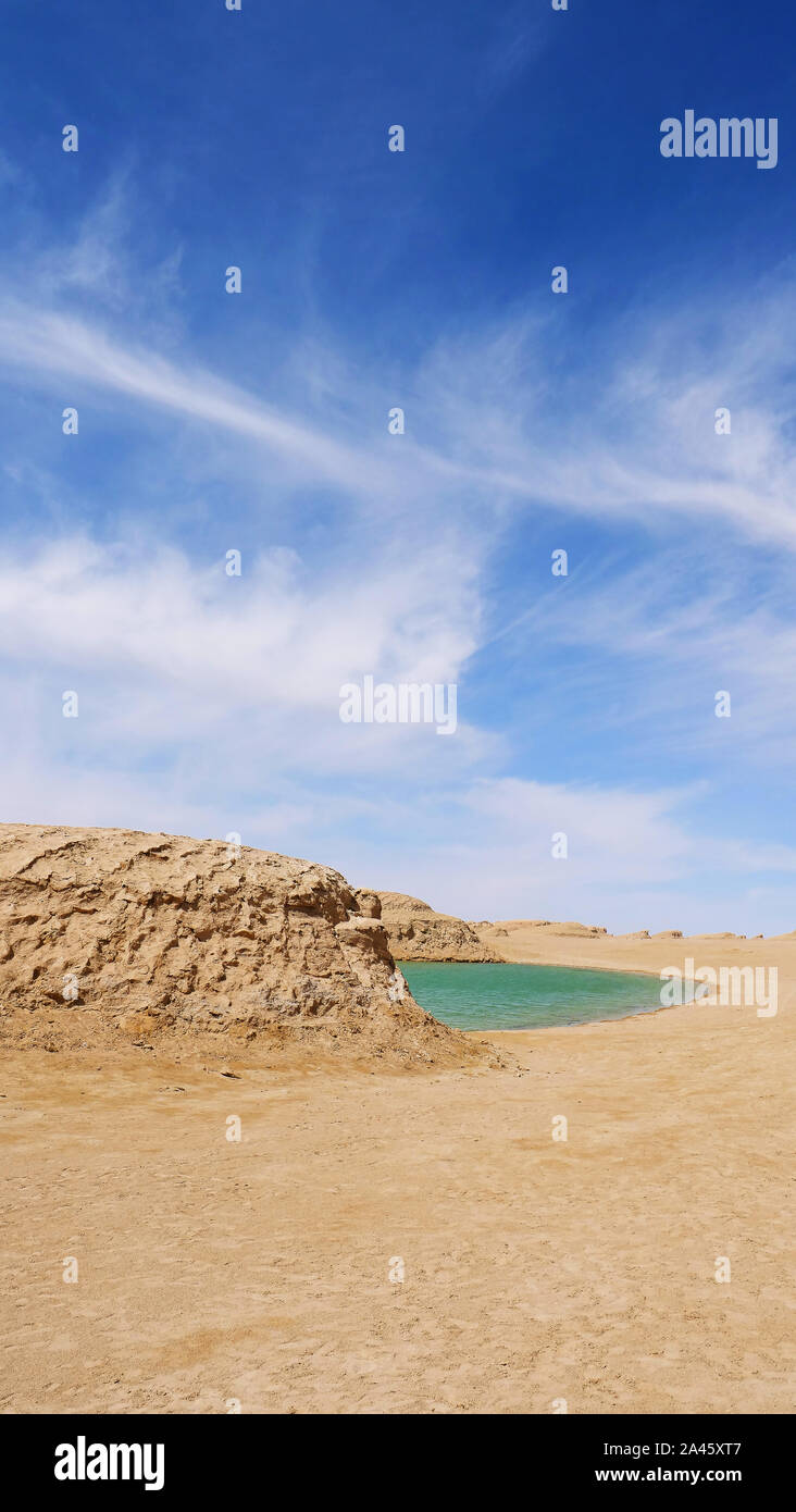 Landscape view of Water Yadan Geopark in Dunhuang Gansu China Stock ...