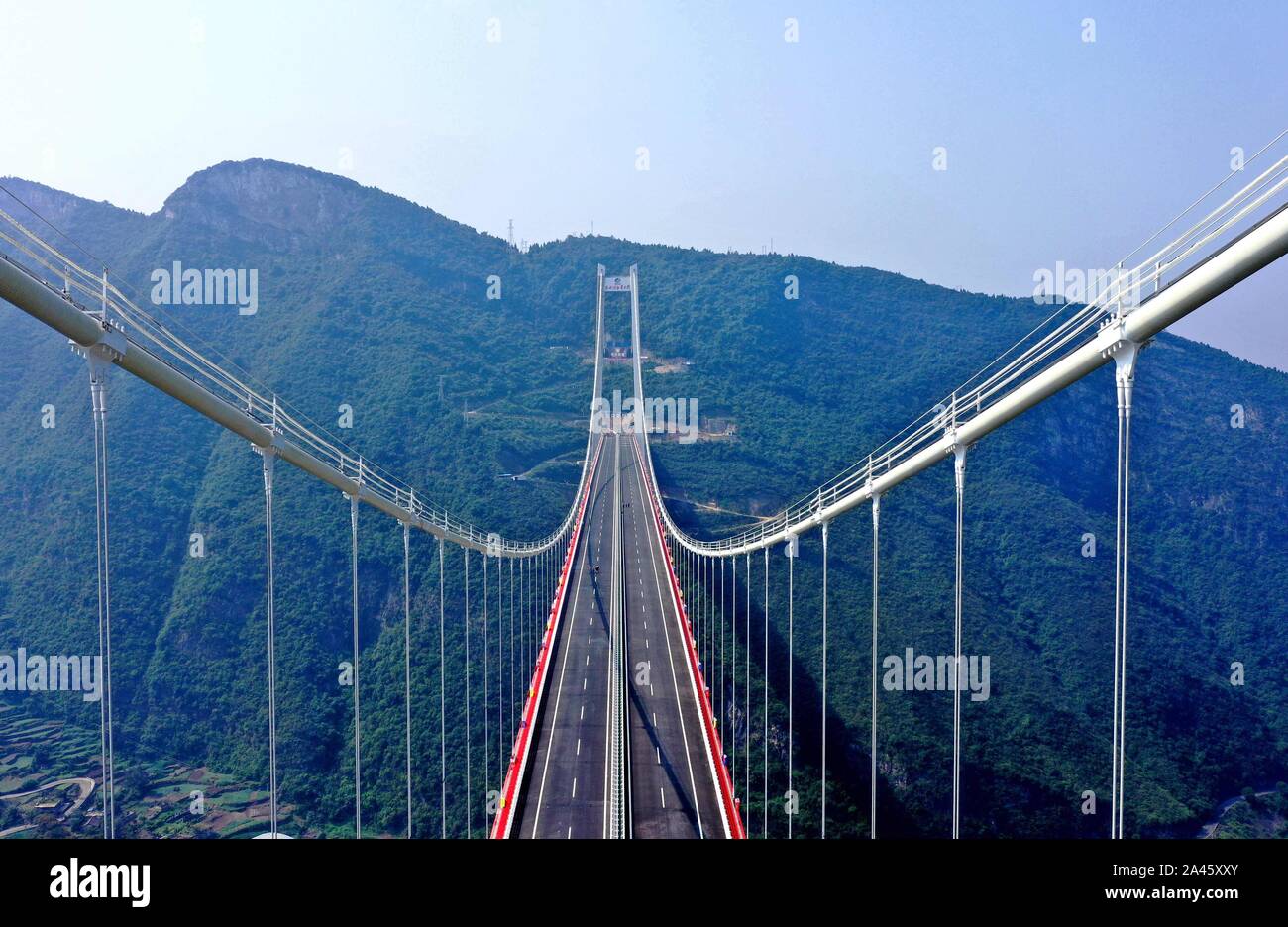Aerial view of the Chishui River Bridge, an important bridge in the ...